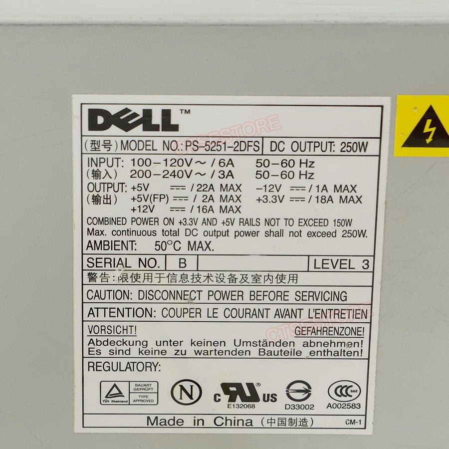 Dell OptiPlex 360 Desktop 250W Power Supply P/N PS-5251-2DFS 0F0894 F0 ...